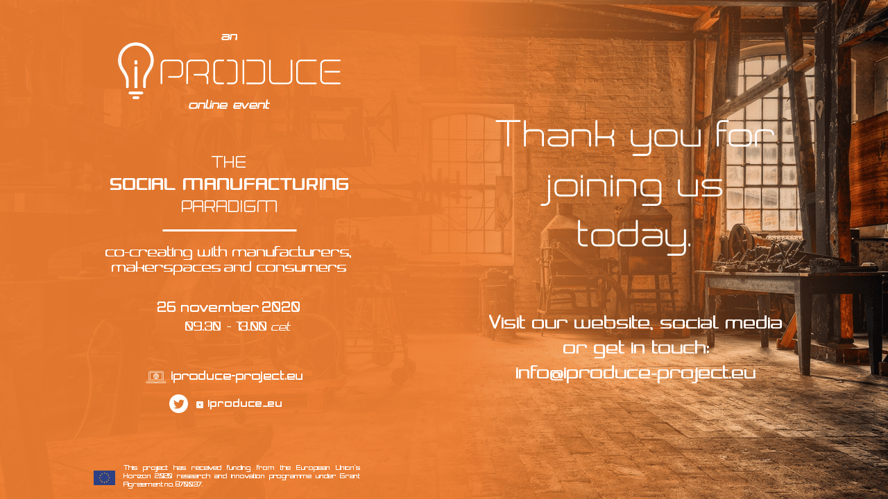 iPRODUCE organised its online event: The Social Manufacturing Paradigm - iPRODUCE