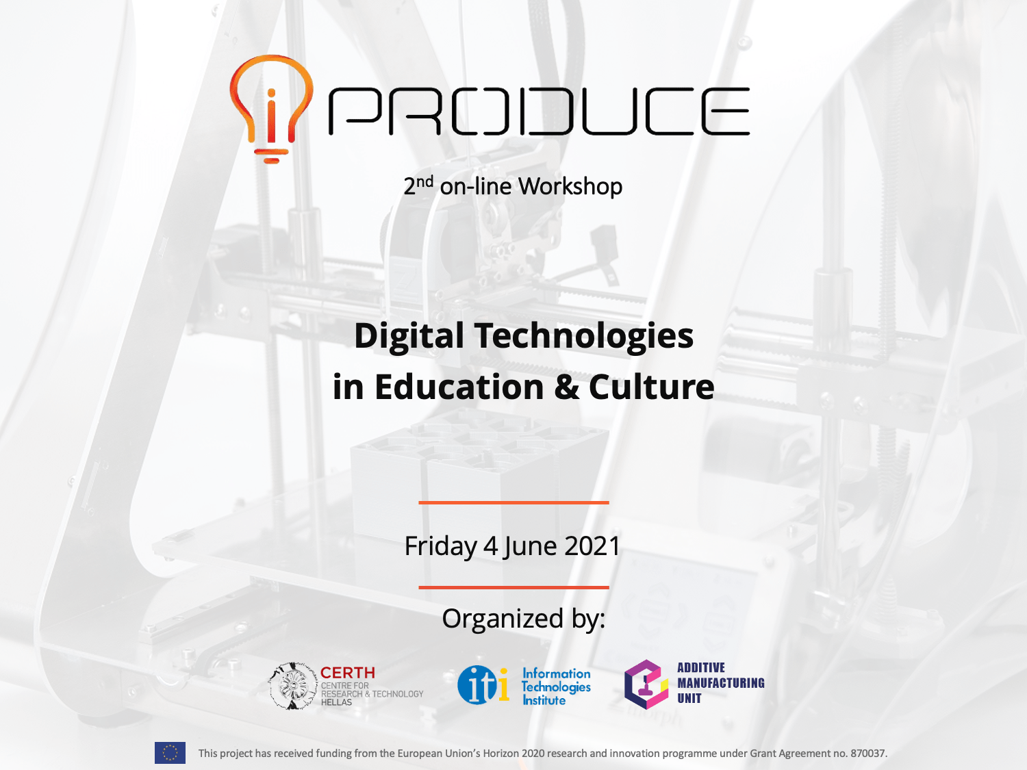 Online workshop: Digital Technologies in Education & Culture - iPRODUCE
